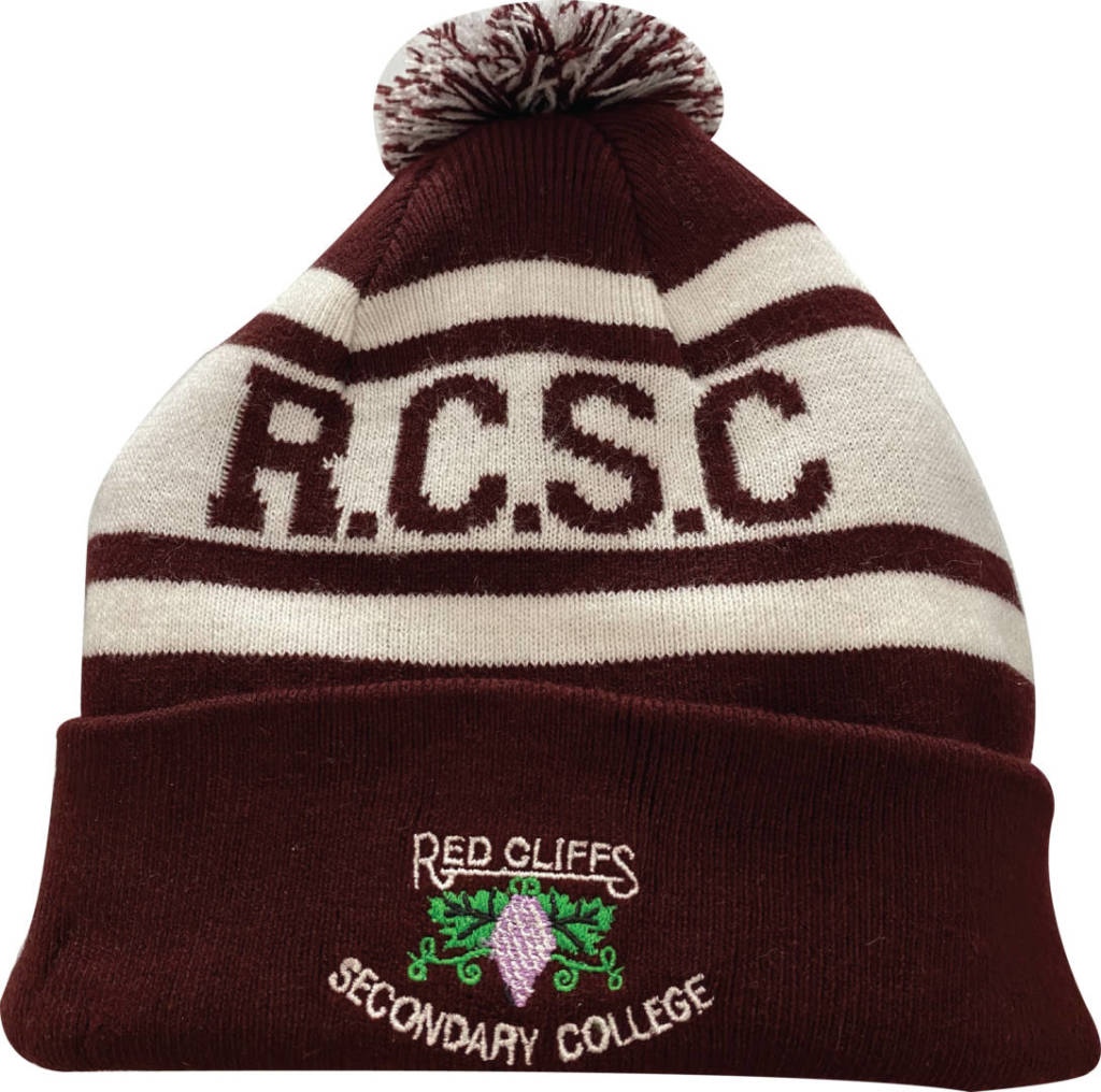 Custom Beanie - Red Cliffs Secondary College - Laser Signs & Print