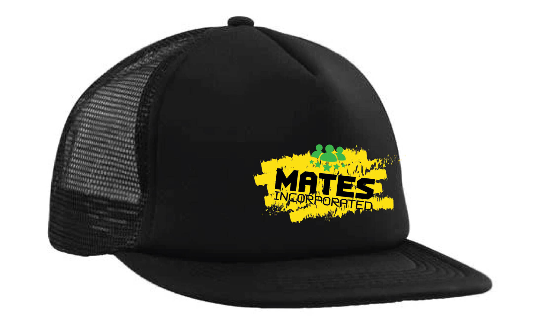 Flat Peak Trucker Cap - Mates Inc - Laser Signs & Print Flat Peak Trucker Cap - Mates Inc - Laser Signs & Print