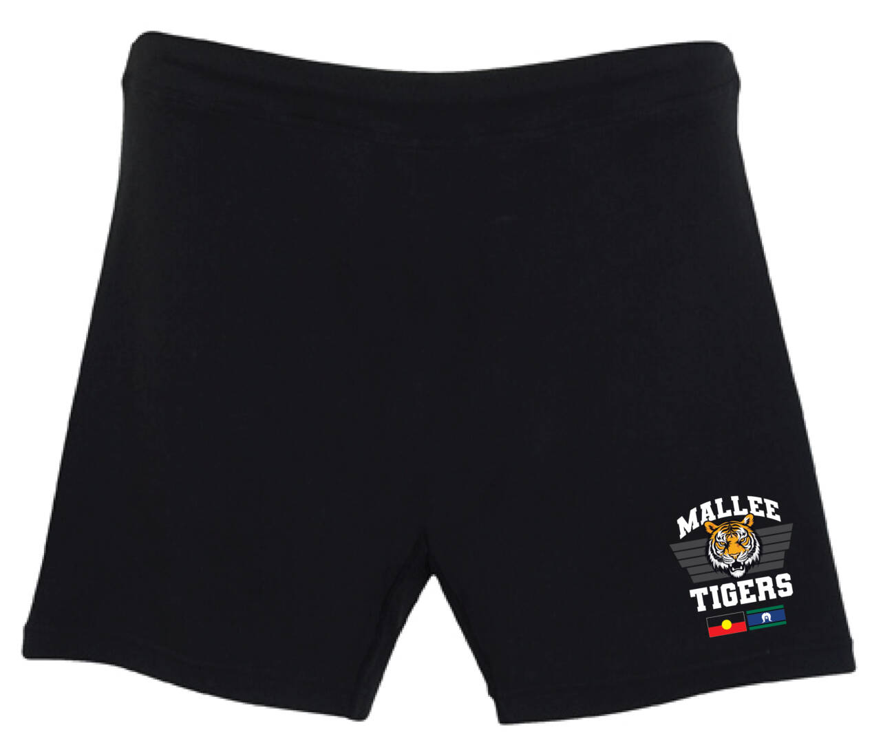 LADIES BIKE SHORTS – MALLEE TIGERS - Laser Signs & Print