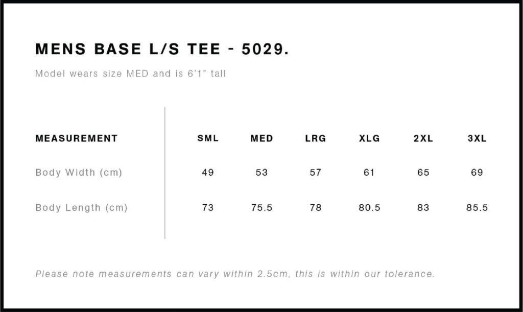 MEN’S ORIGINAL BASE LONG SLEEVE TSHIRT – MALLEE TIGERS - Laser Signs ...